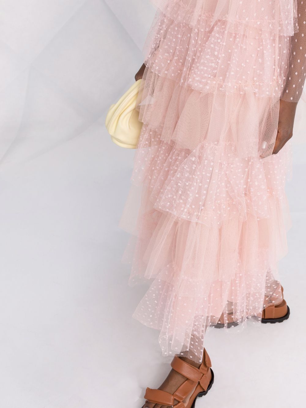 red valentino pink tulle dress Red Valentino Pink Tulle Glittered Bow Embellished Midi Dress XS