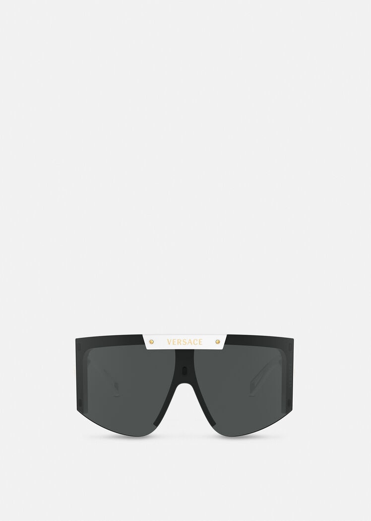Versace Medusa Icon Shield Sunglasses In Black - 40% Off  display picture 1