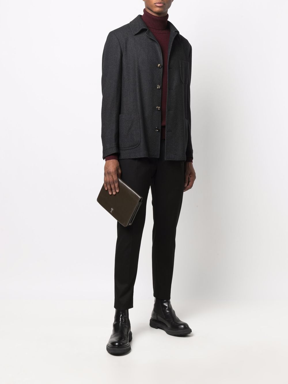 DELL'OGLIO Single-Breasted Wool-Blend Jacket