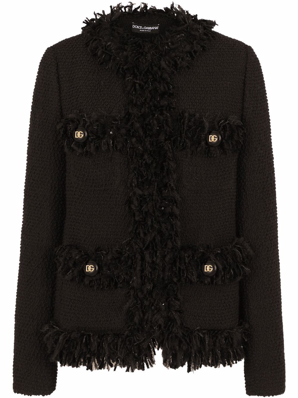 DOLCE & GABBANA Single-Breasted Bouclé Jacket