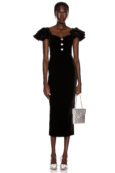 Alessandra Rich Stretch Velvet Dress - Black | Editorialist