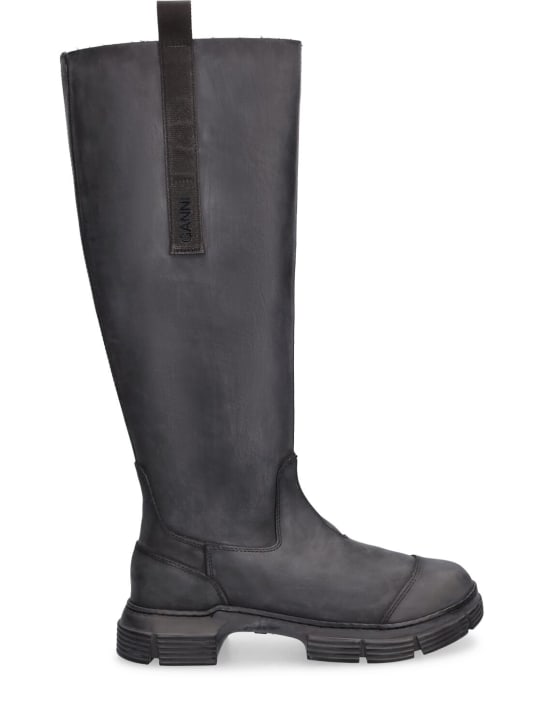 Buy GANNI Brown Recycled Rubber Country Tall Boots - 189 Fossil At