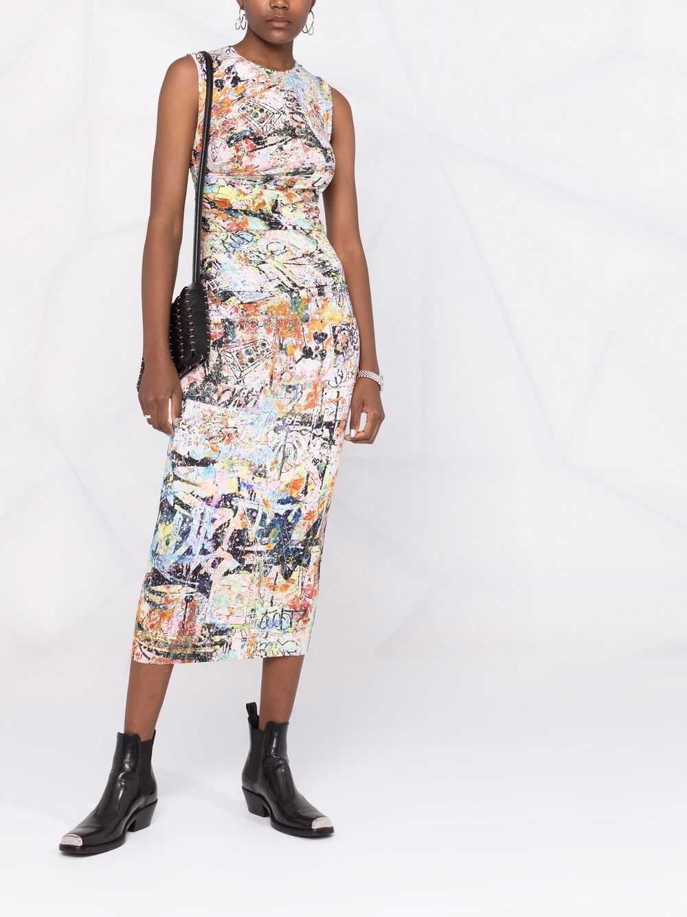 DSQUARED2 Dsquared2 Sleeveless Graphic Print Midi Dress