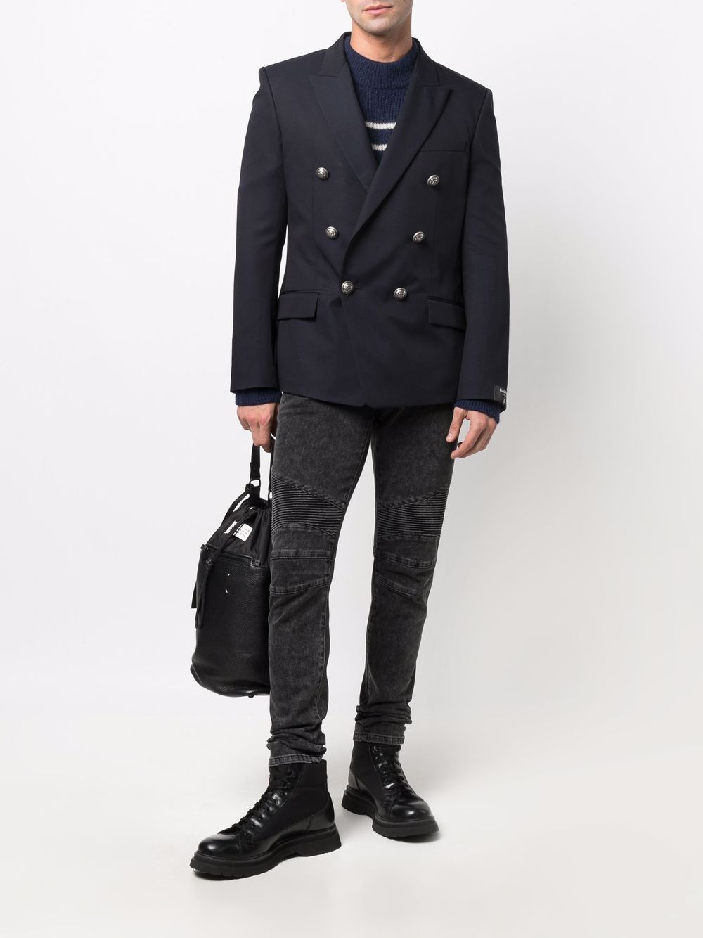 BALMAIN Balmain Ribbed-Knee Slim-Fit Jeans