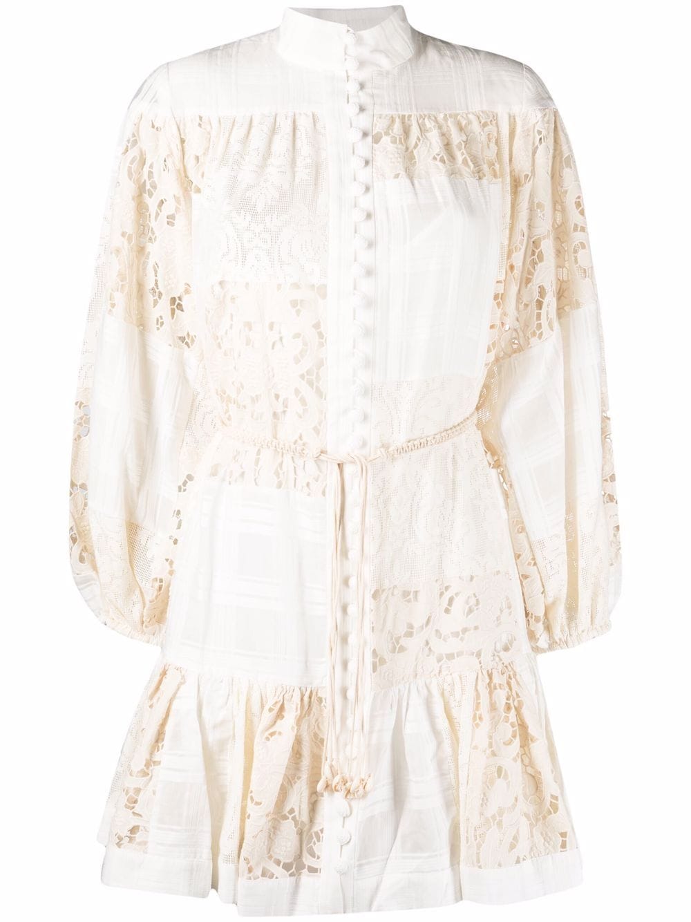 Zimmermann Andie Drop-Waist Mini Dress In White - 65% Off | Editorialist