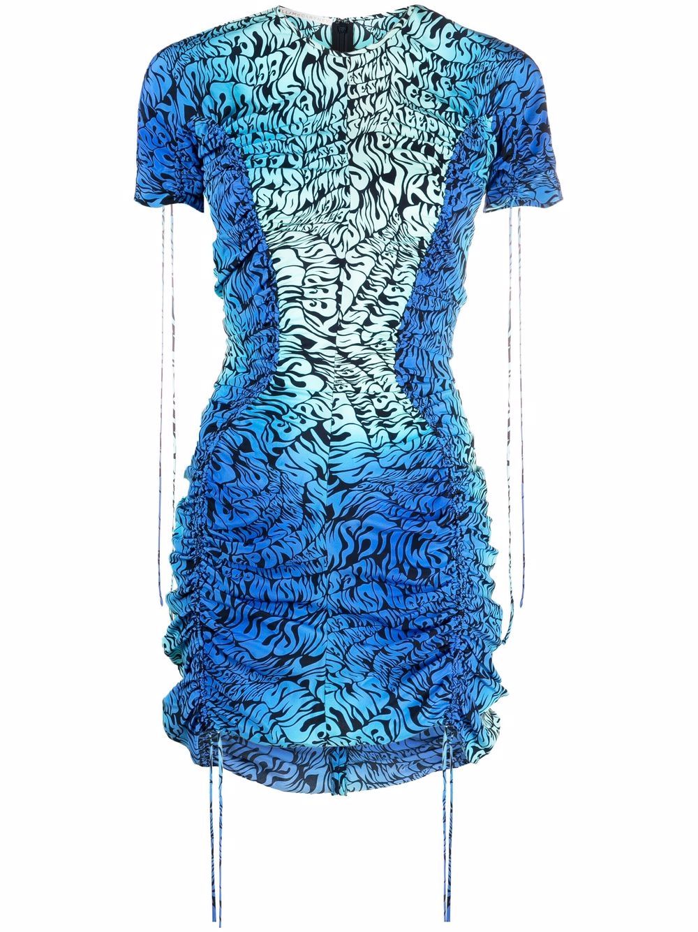 STELLA MCCARTNEY Stella McCartney Ruched Graphic Print Mini Dress
