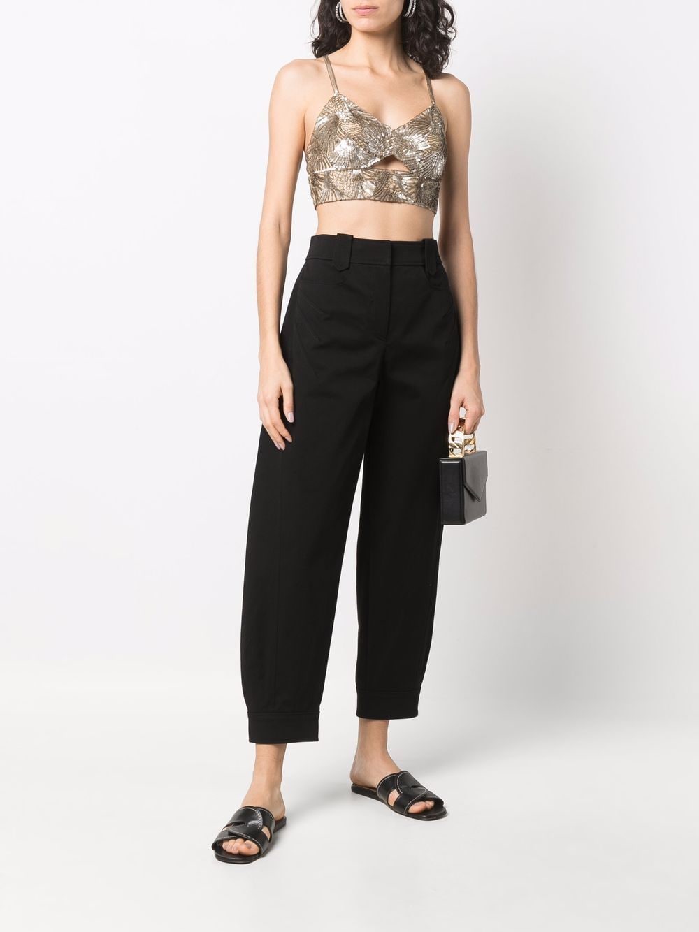 ALBERTA FERRETTI Alberta Ferretti Sequin Embellished Cropped Top
