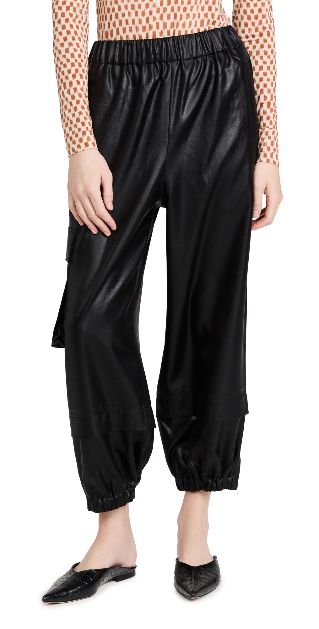 Tibi Celia Drape Pull On Joggers Black Editorialist