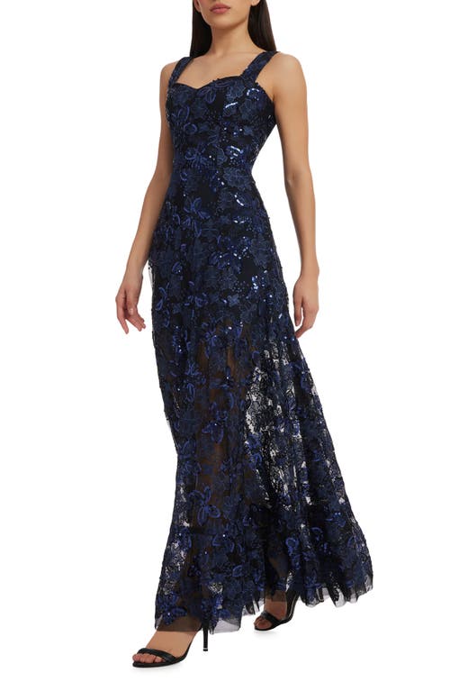 DRESS THE POPULATION Dress the Population anabel floral sequin fit & flare gown