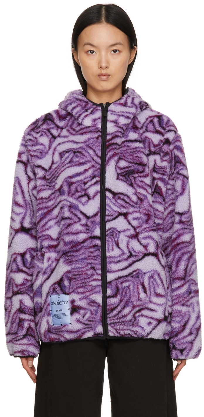 Alexander Mcqueen Purple Fleece Cabbage Jacket In 5047 Cabbage - 70% ...