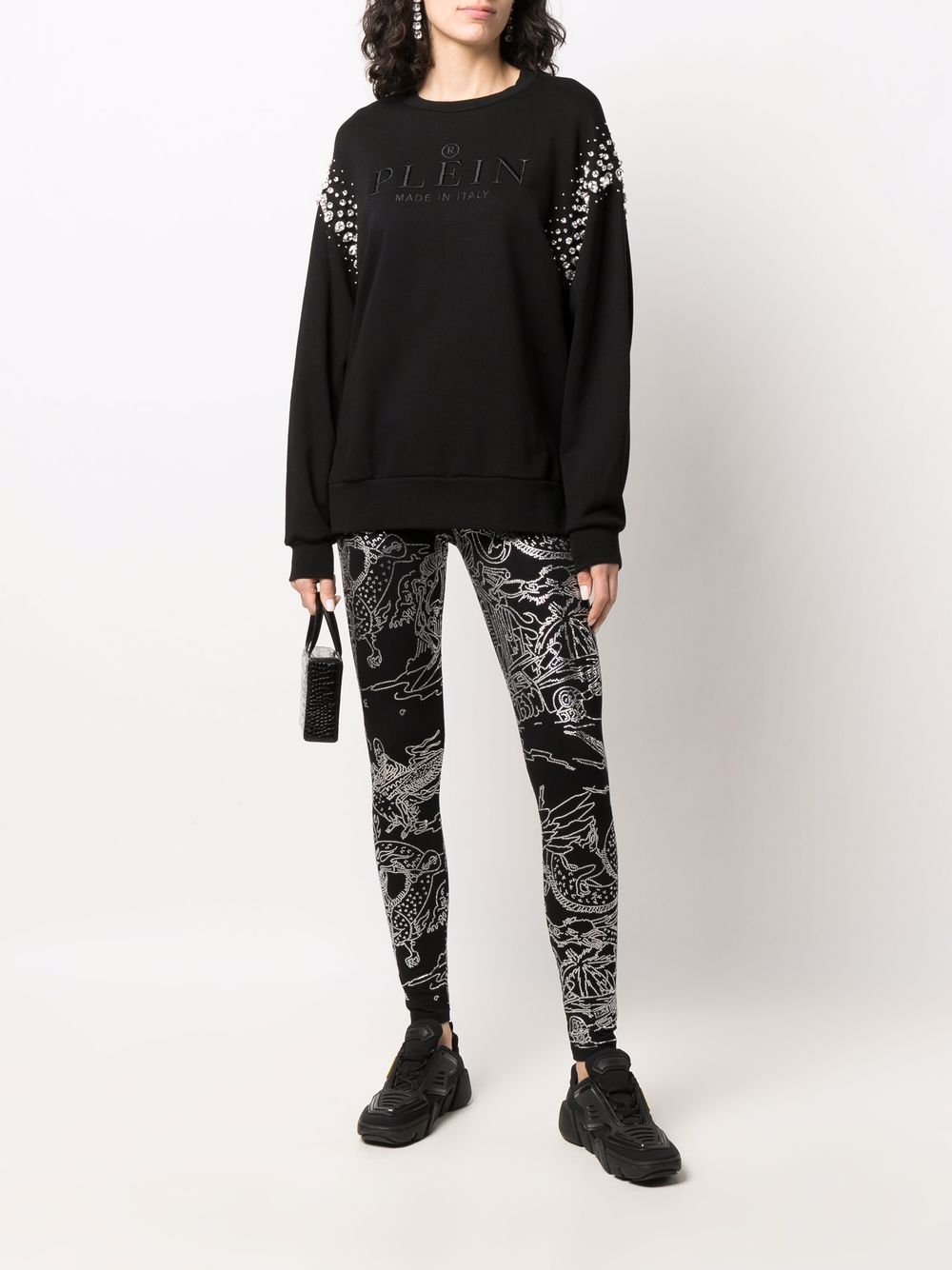 PHILIPP PLEIN tattoo-print embellished leggings