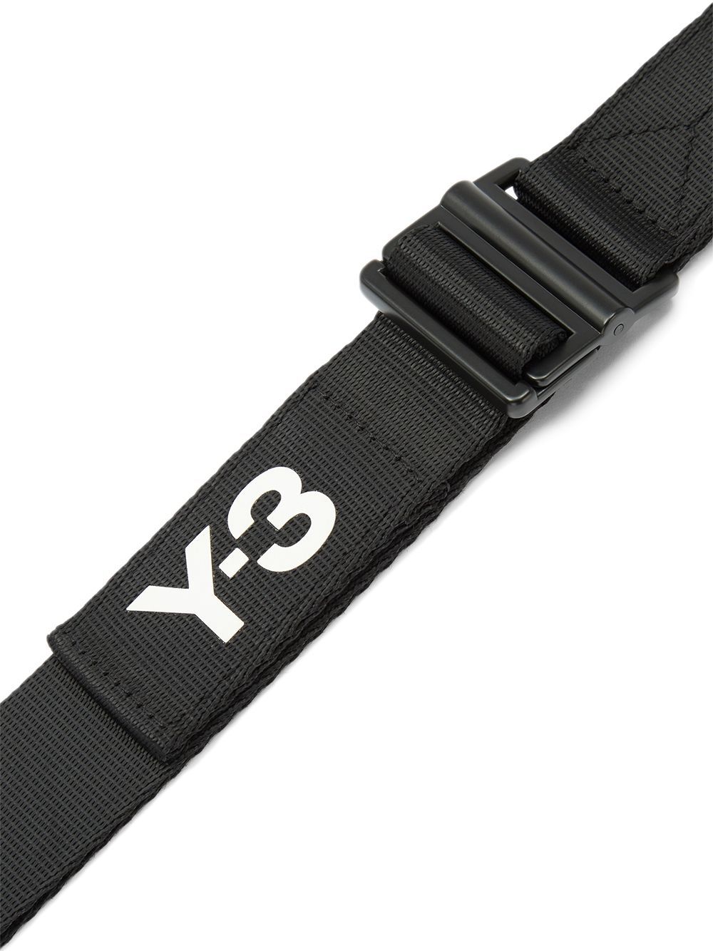 Y3 Logo-Print Belt - Black | Editorialist display picture 3