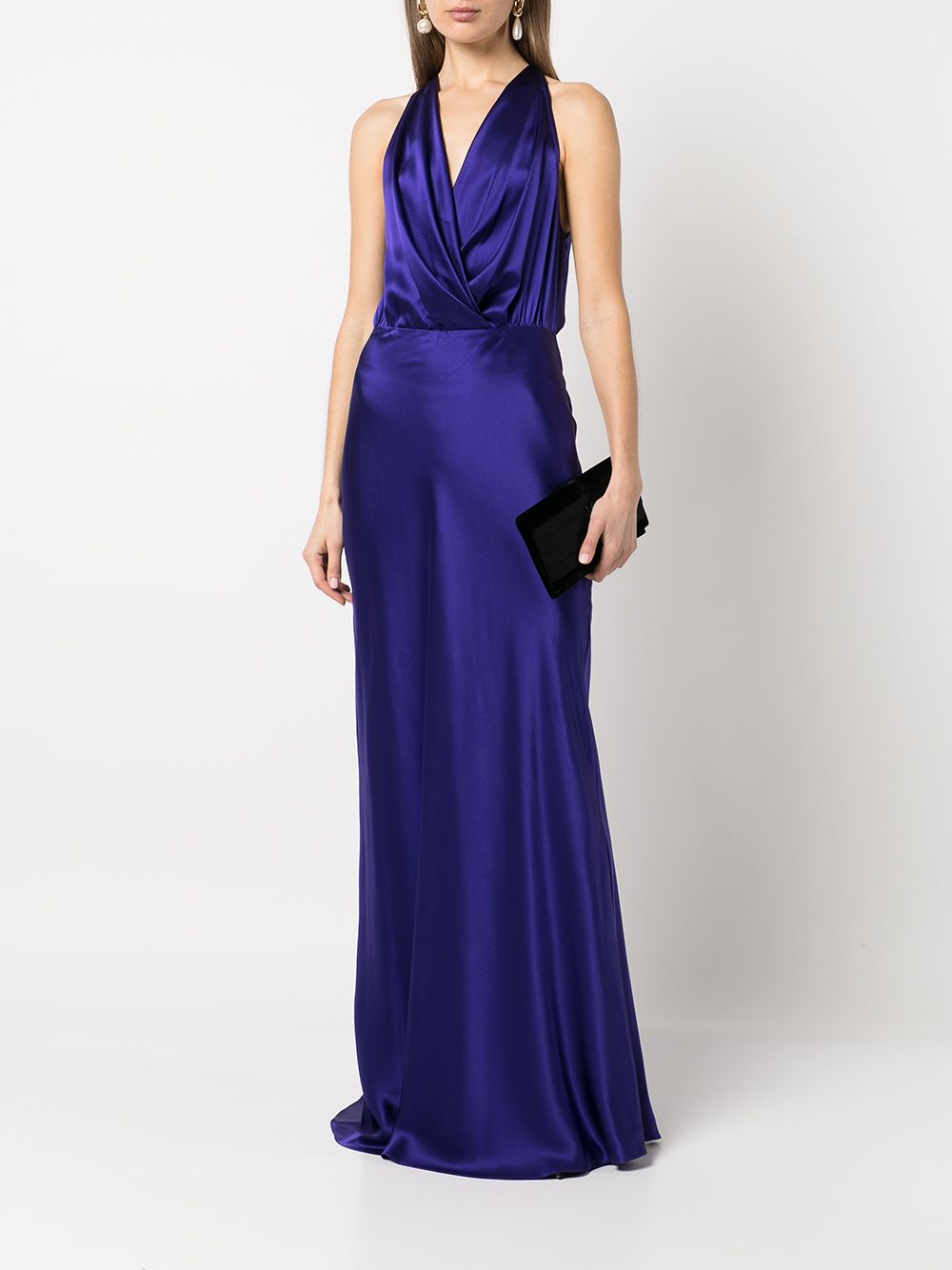 MICHELLE MASON Michelle Mason Draped Halterneck Gown