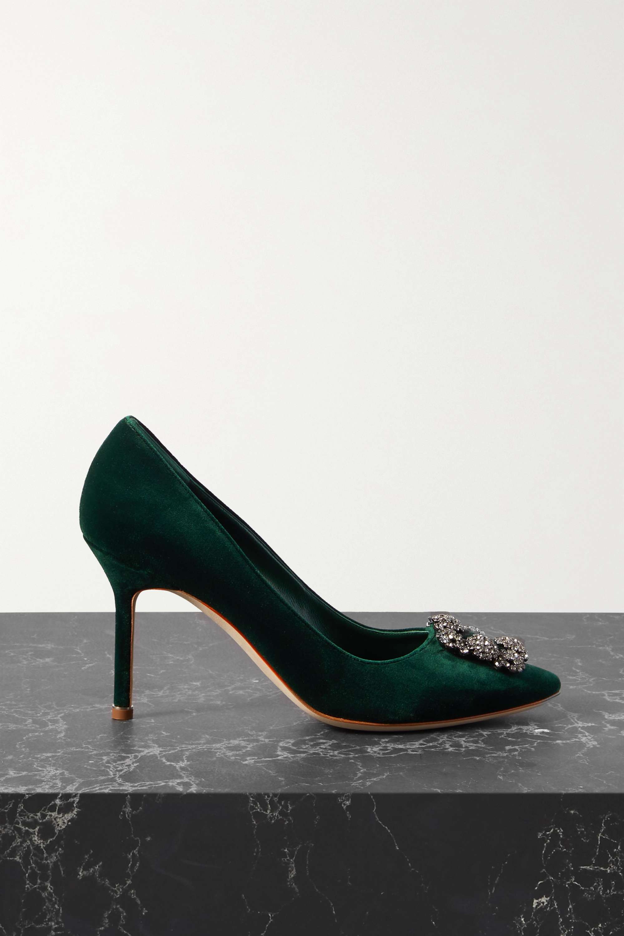 HOT Manolo Blahnik Shoes Green Velvet Manolo Shoes Green