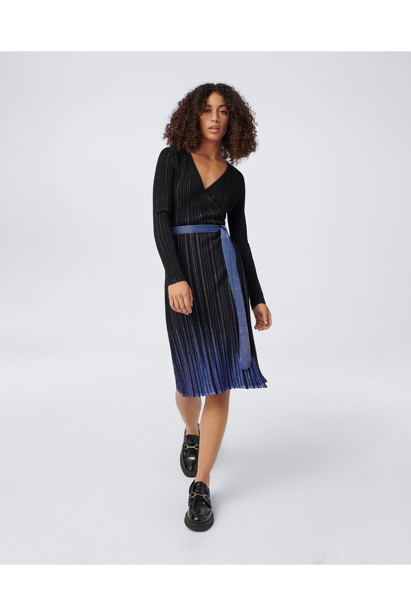 Diane Von Furstenberg Denver Knit Wrap Dress In Black - 50% Off | Editorialist Diane Von Furstenberg Denver Knit Wrap Dress In Black - 50% Off | Editorialist