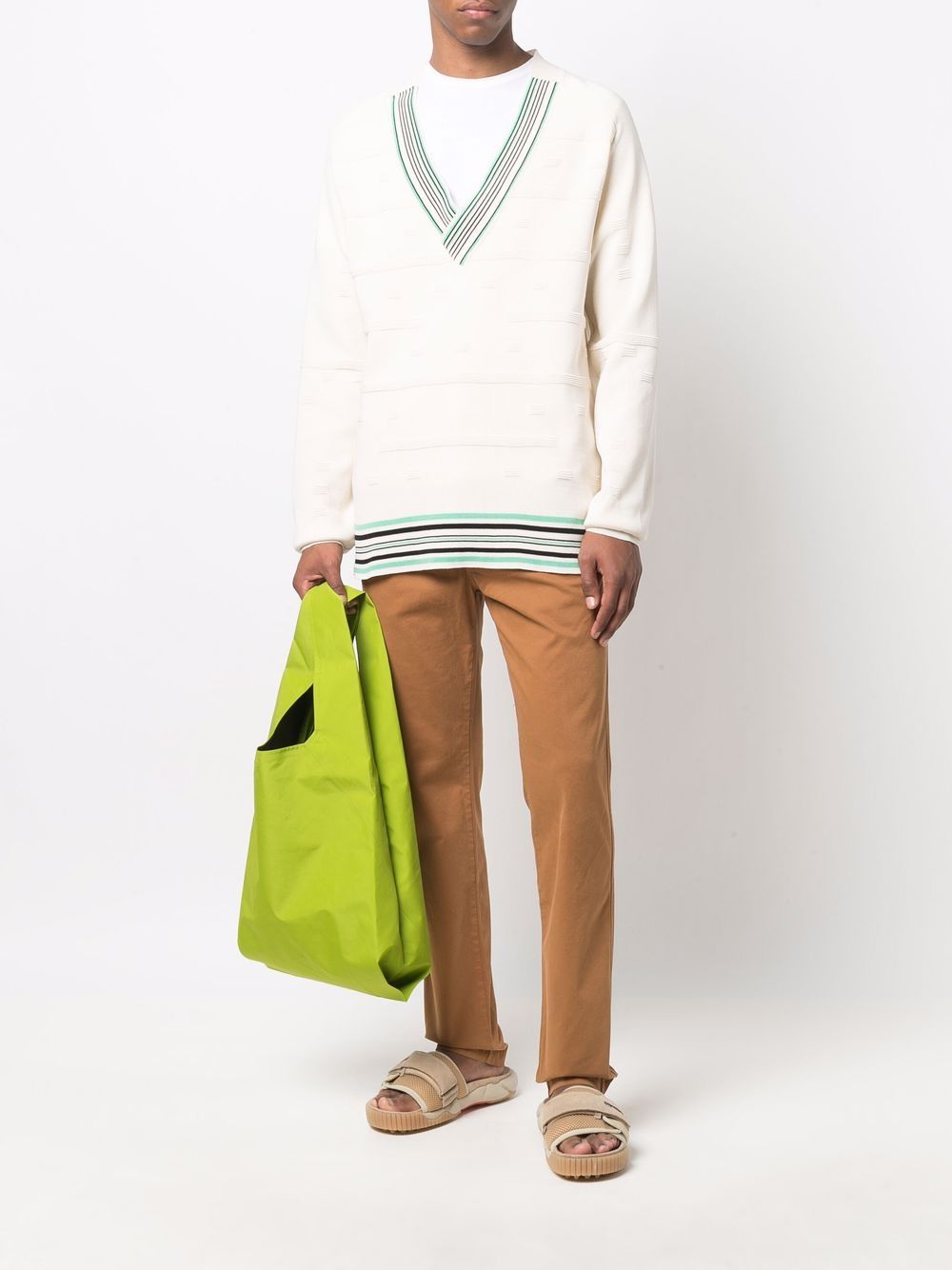 KENZO Kenzo Slim-Fit Logo-Patch Stretch-Cotton Trousers