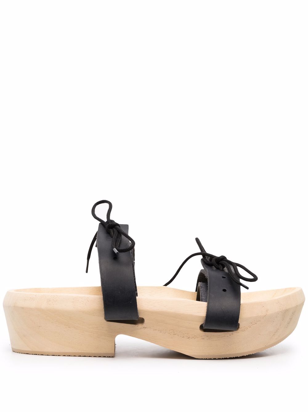 Maison Margiela Wooden Sandals 木製 サンダル Maison Margiela Wooden-Sole Clog Sandals In Black - 70% Off