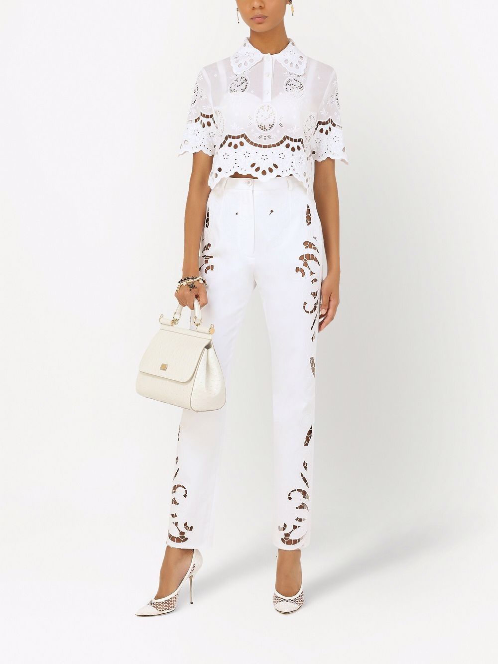 DOLCE & GABBANA Dolce & Gabbana Embroidered Gauze Polo Shirt
