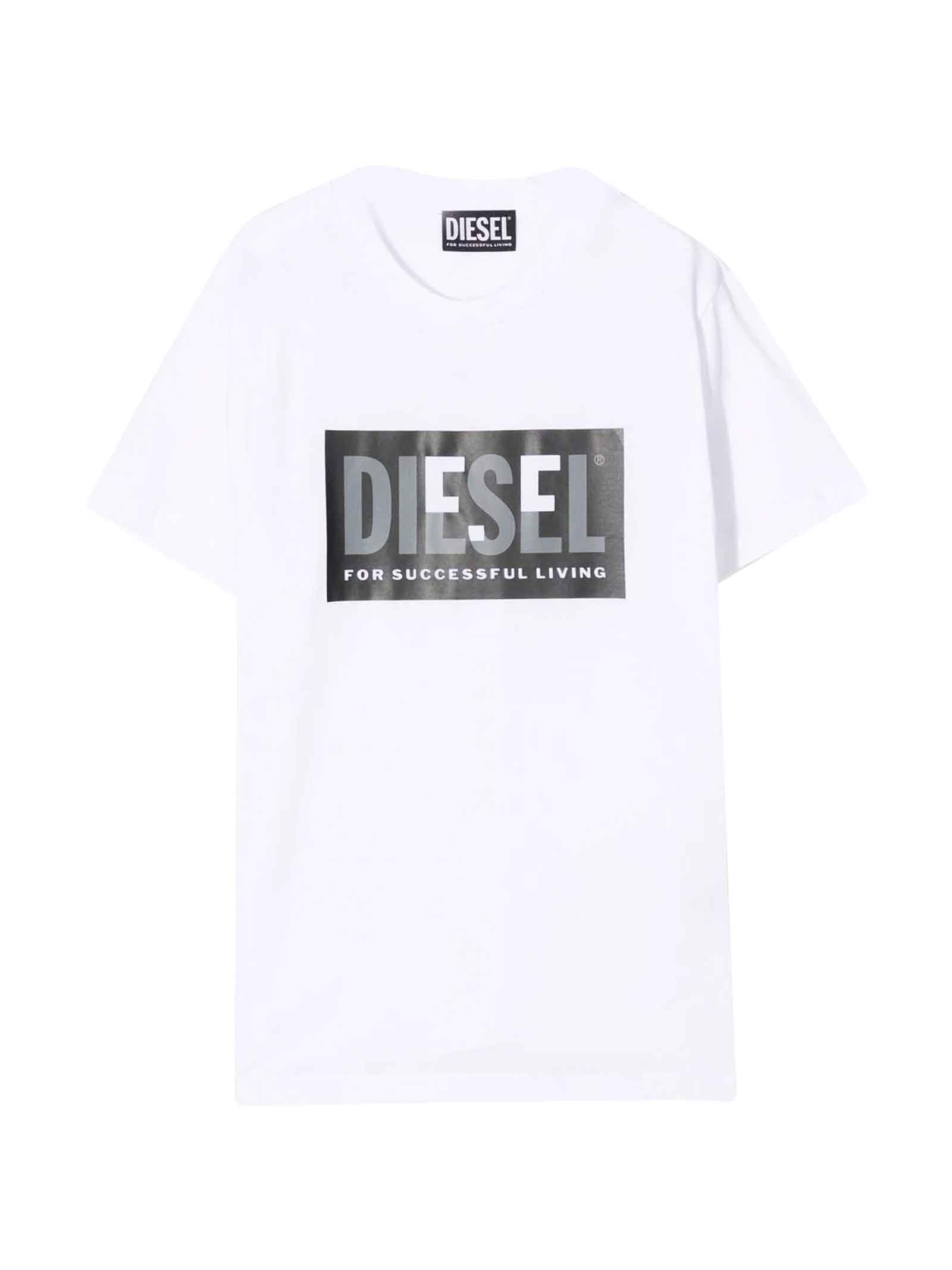 Buy Diesel White T-shirt With Frontal Print - Bianco At 5% Off ...
