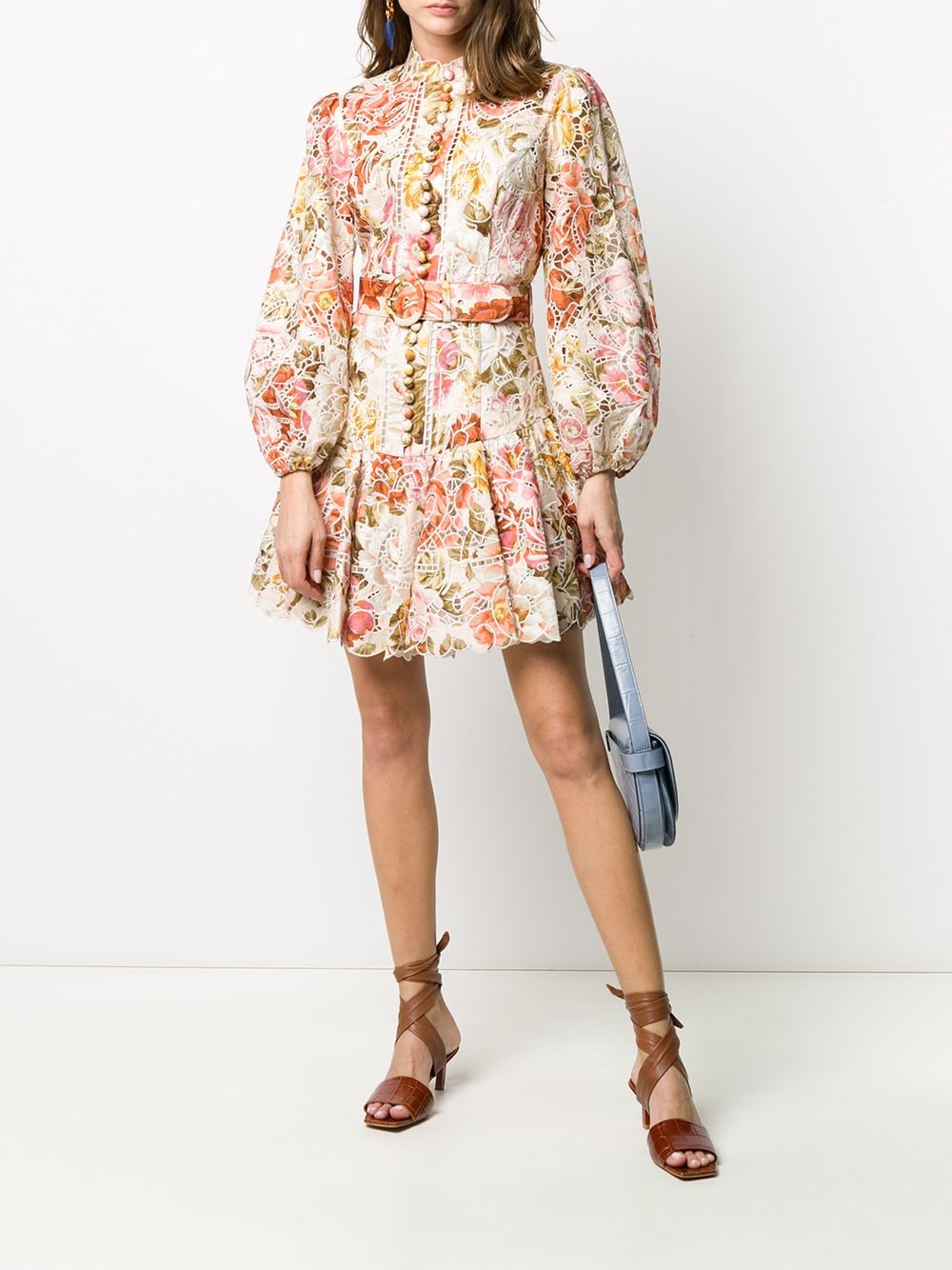 bonita embroidered short dress Zimmermann Bonita Embroidered Short Dress for Hire| High St. Hire main image 0