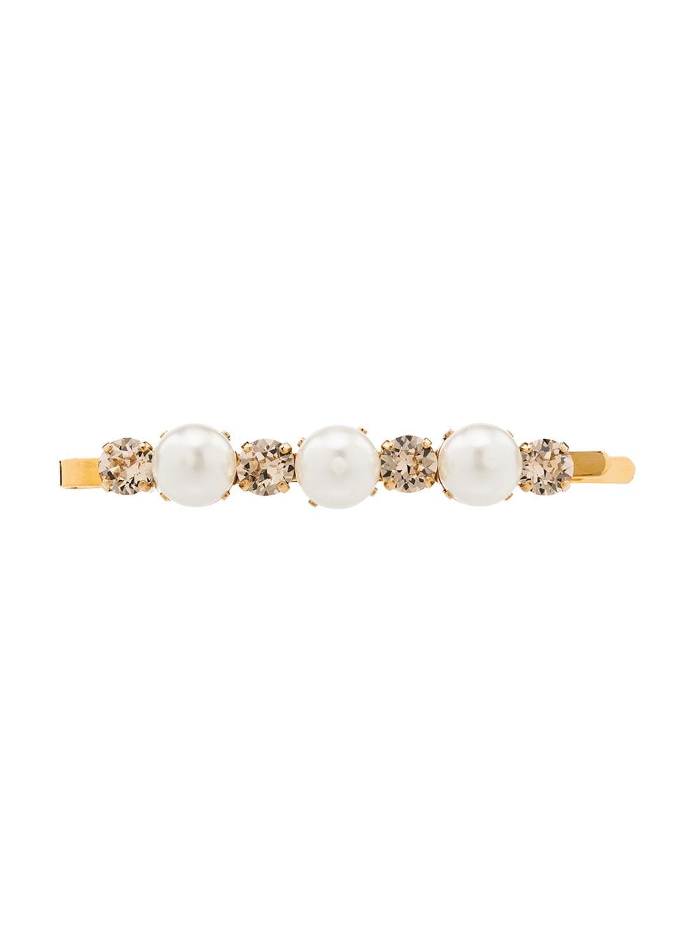 Simone Rocha Gold Pearl & Crystal Oval Hair Clip Simone Rocha Tone Crystal And Pearl Hair Clip - Gold  main image 2