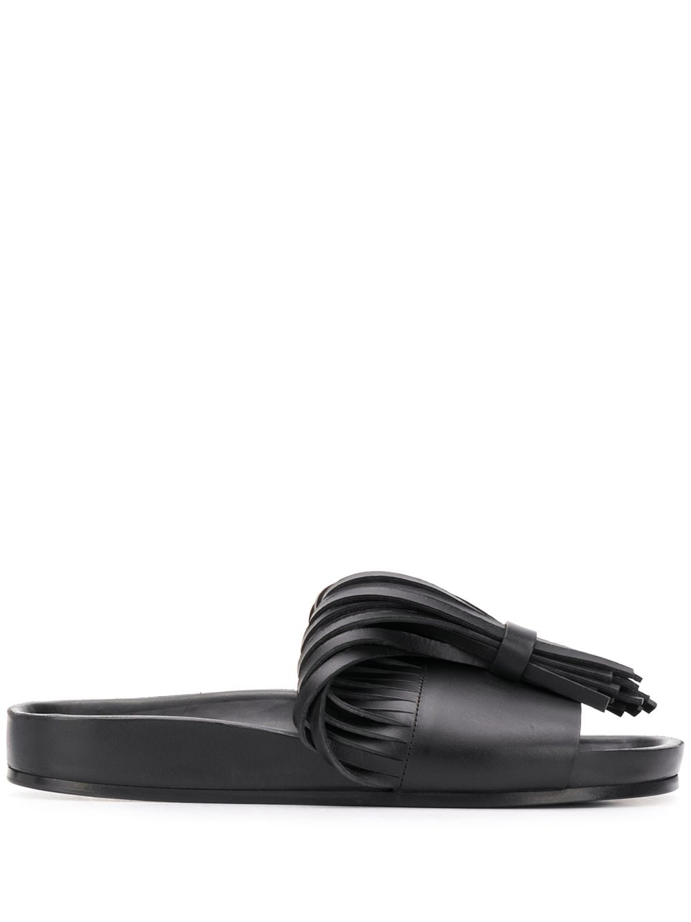 Jil Sander Fringed Sandals In Black - 50% Off | Editorialist