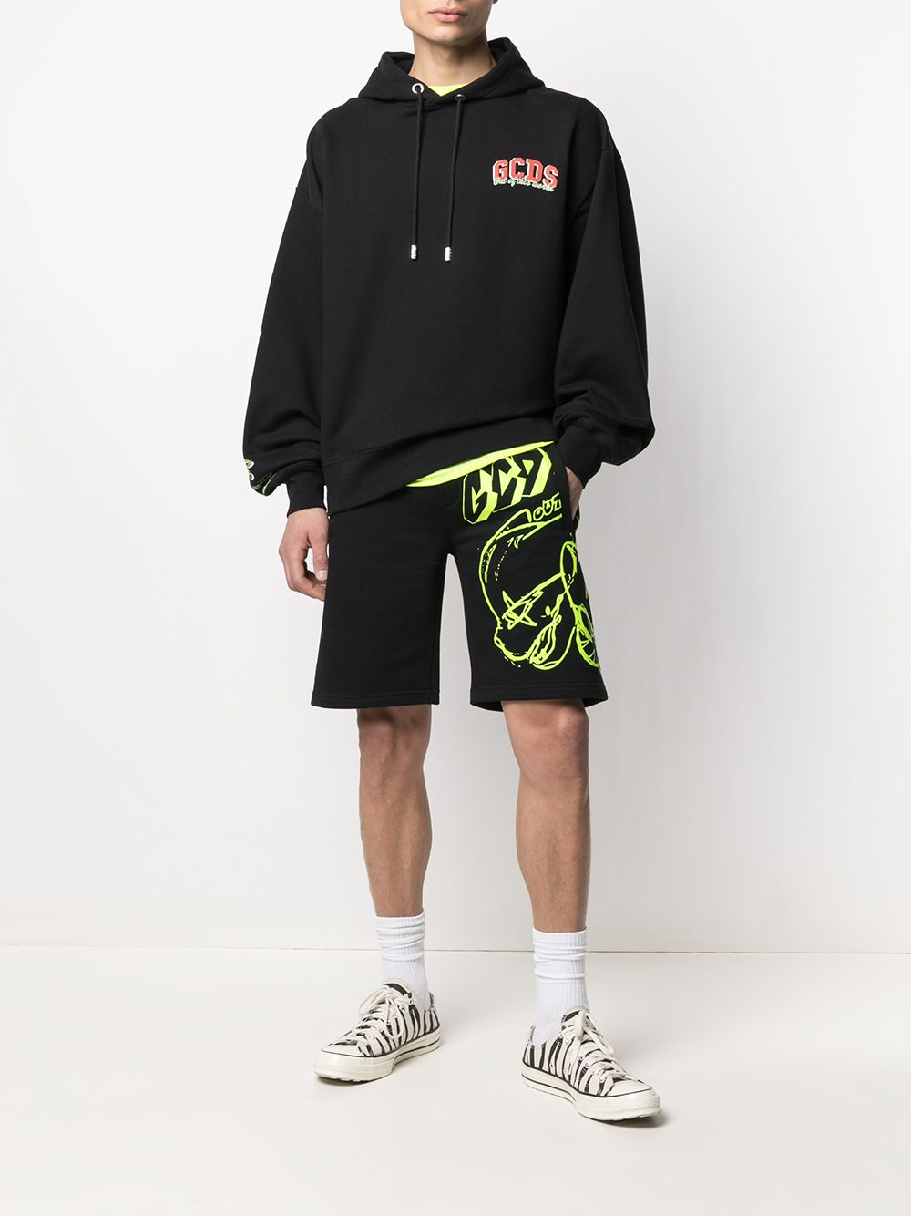 GCDS GCDS Cotton Graffiti Print Track Shorts