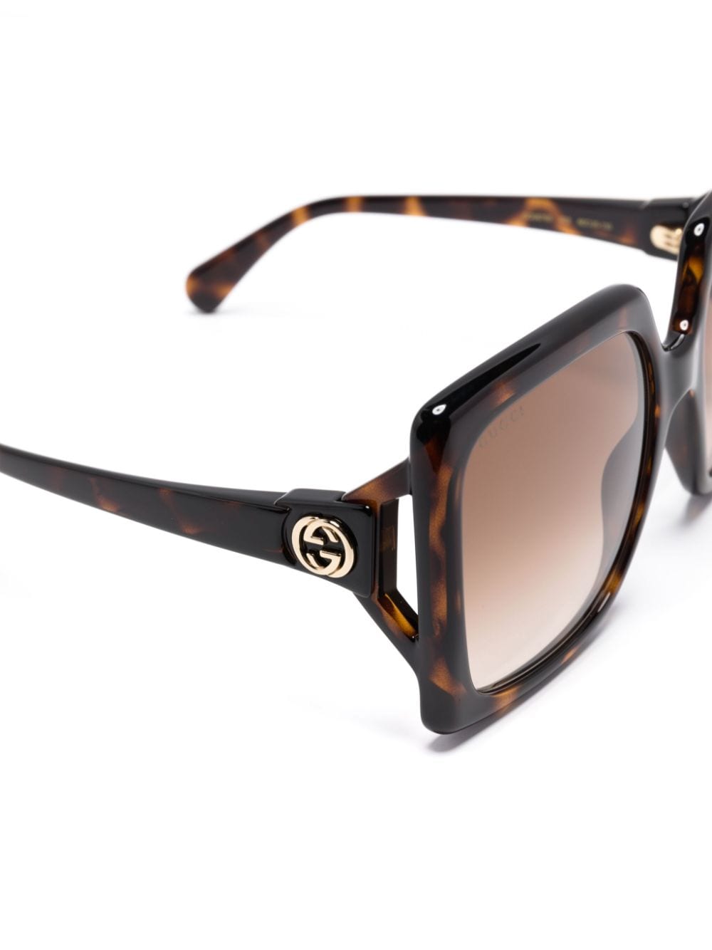 NEW Gucci 52mm Square Brown Tortoise Interlocking G Sunglasses Interlocking G square sunglasses in brown - Gucci | Mytheresa main image 3
