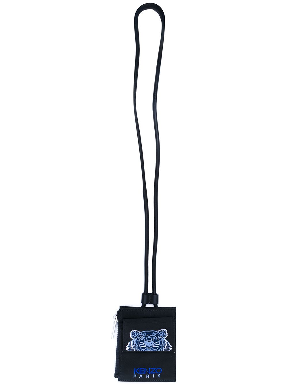 Kenzo Tiger-Embroidered Lanyard-Strap Cardholder - Black