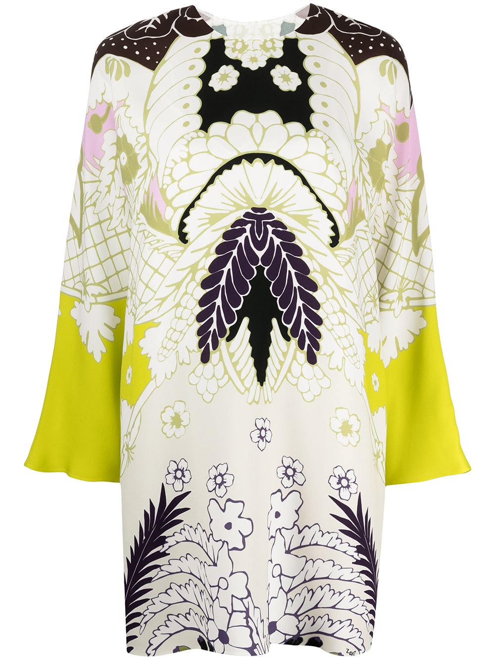 VALENTINO Abstract-Print Long-Sleeve Dress