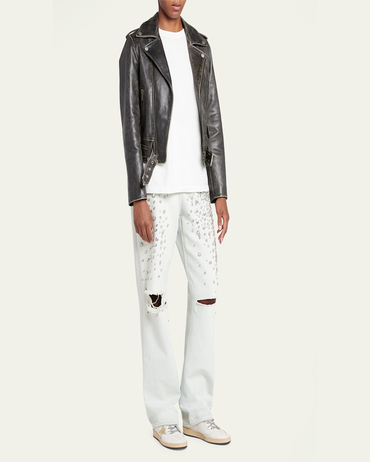 GOLDEN GOOSE Ball Star Mixed Leather Low-Top Sneakers