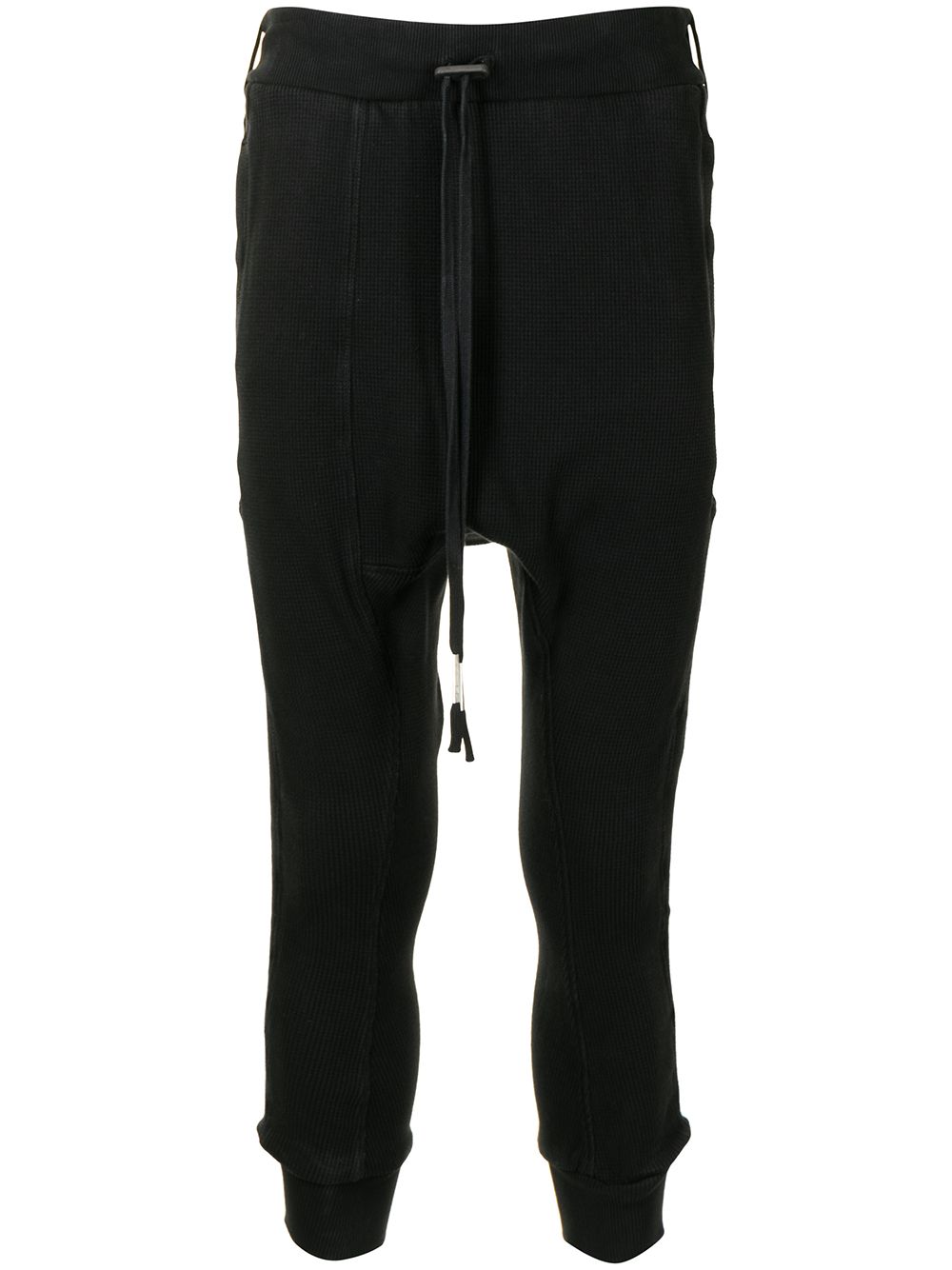Julius Drop-Crotch Cropped Track Pants In Black - 47% Off