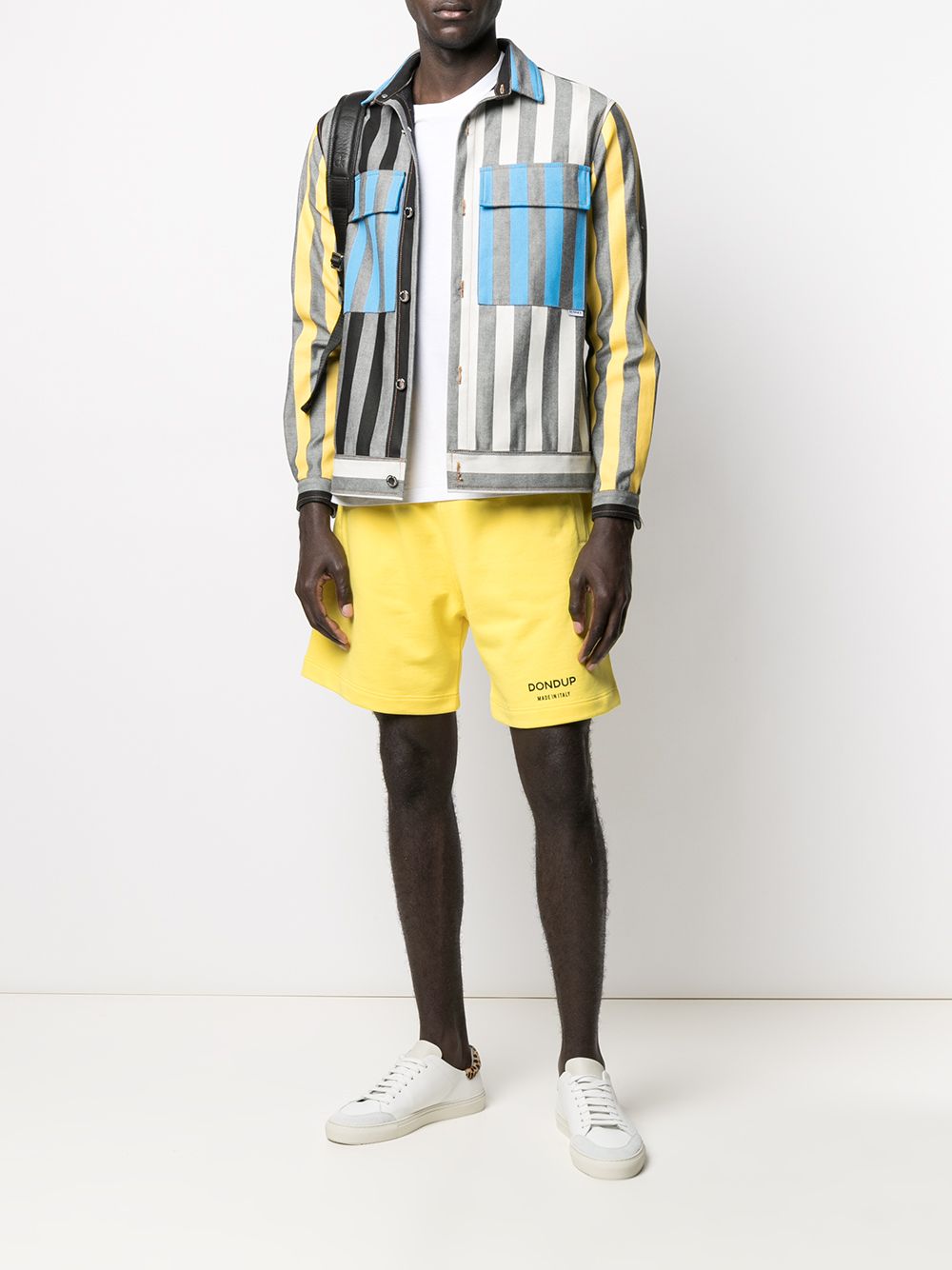 DONDUP DONDUP Logo Print Cotton Track Shorts