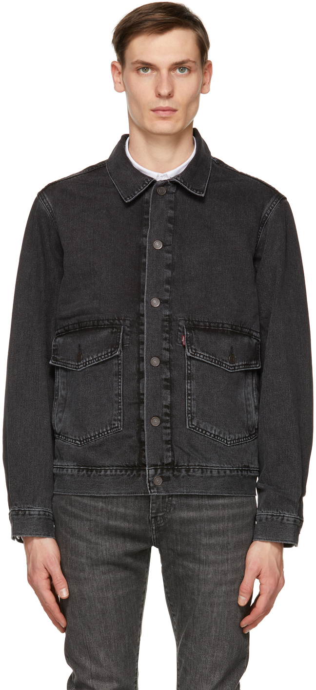 levis black denim jacket