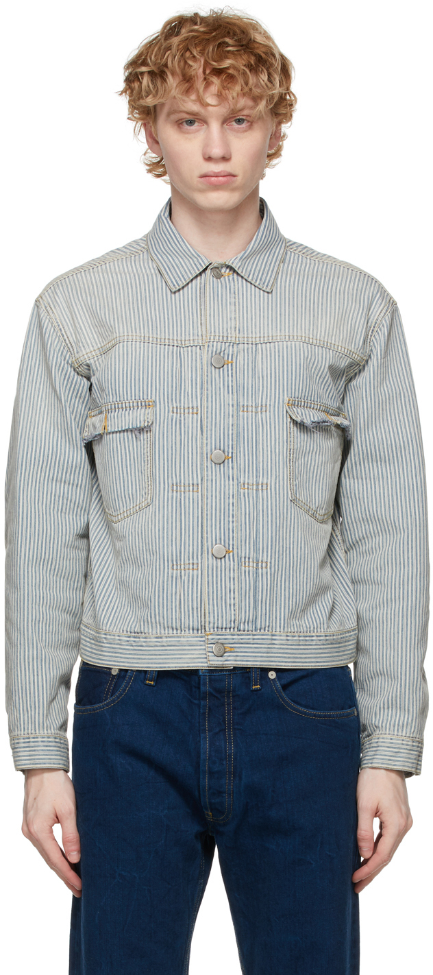 Striped denim jacket Clearance
