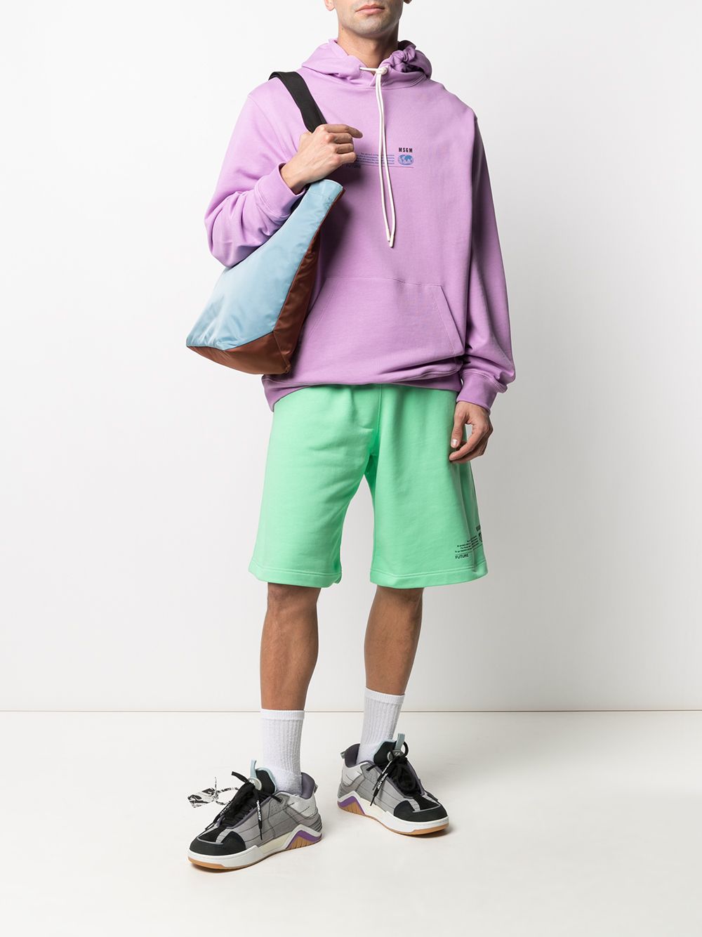 MSGM Logo-Print Shorts
