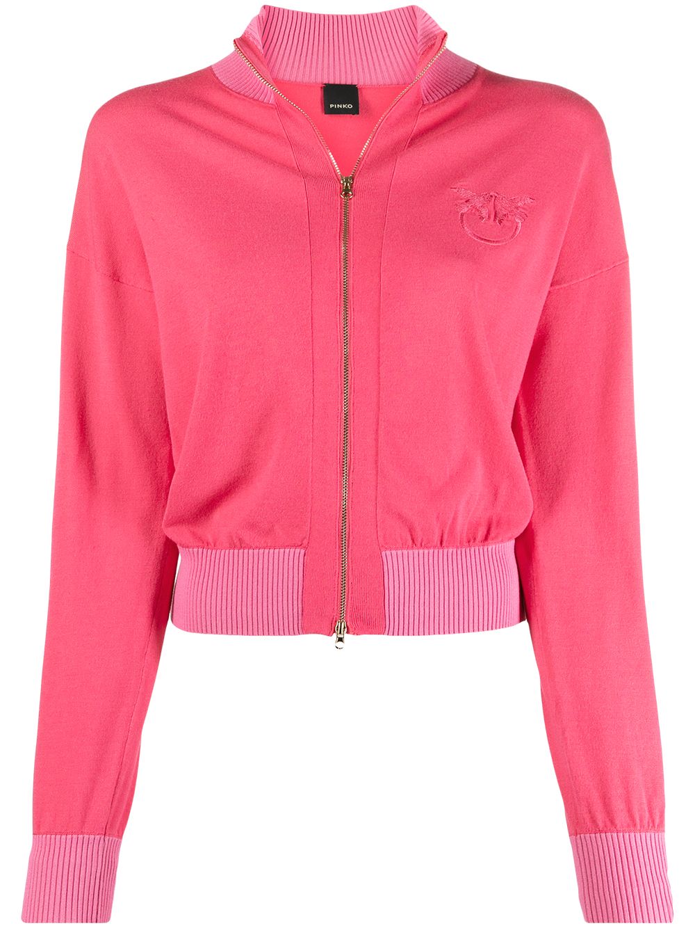 Buy Pinko O Embroidered-logo Knitted Jacket - Pink At 52% Off ...