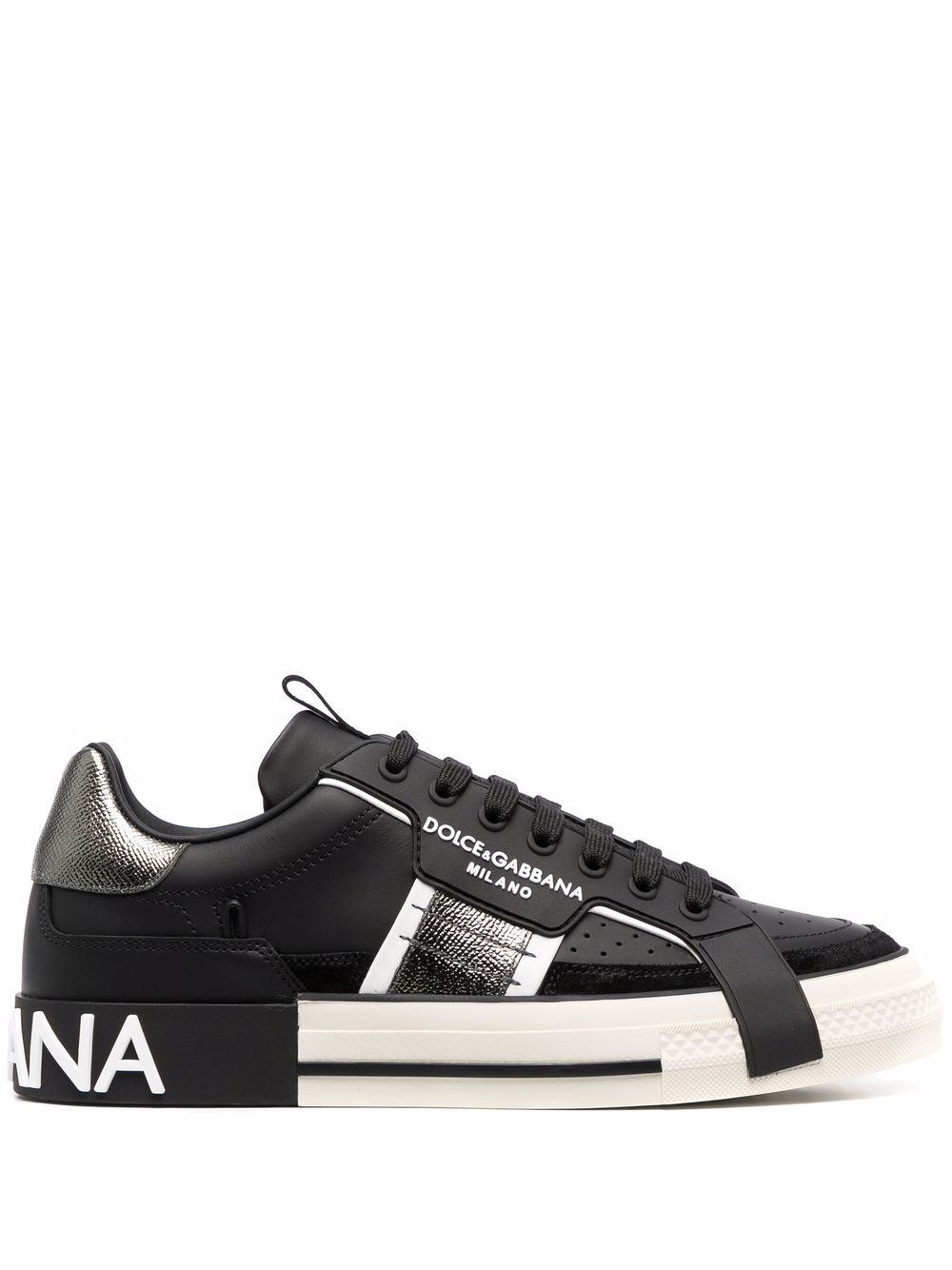 Dolce & Gabbana 2.Zero Custom Leather Sneakers - Black - 30  display picture 3
