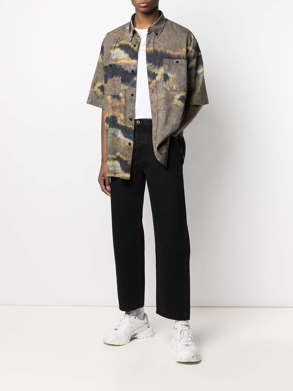 VALENTINO Valentino Garavani Logo Patch Straight Leg Jeans