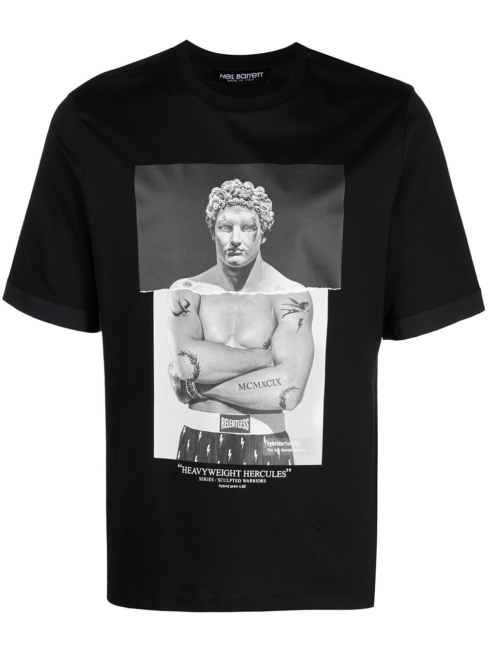 Buy Neil Barrett Heavyweight Hercules Print T-shirt - Black At 78