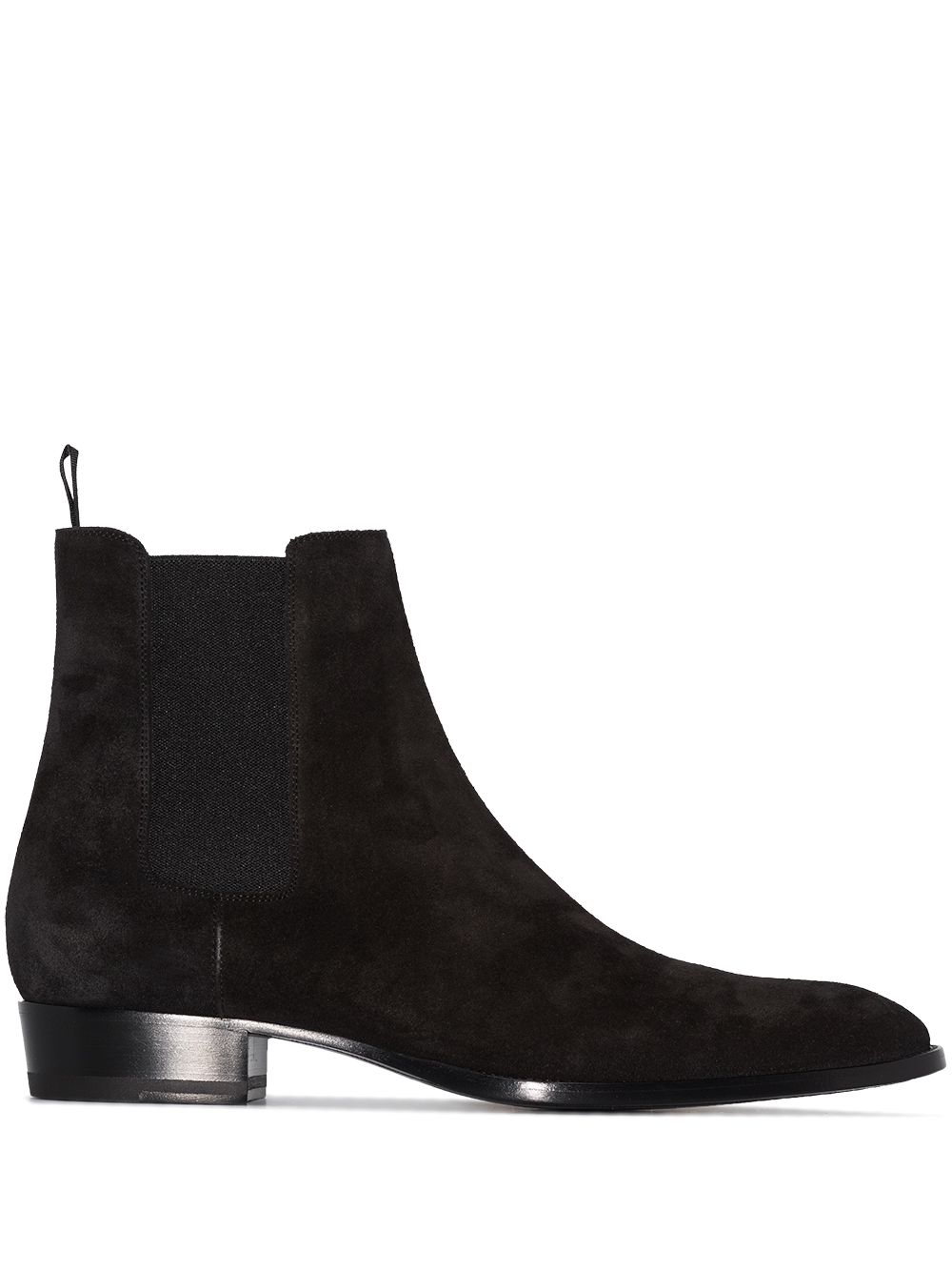 Saint Laurent Wyatt 30mm Suede Chelsea Boots - Black  display picture 1
