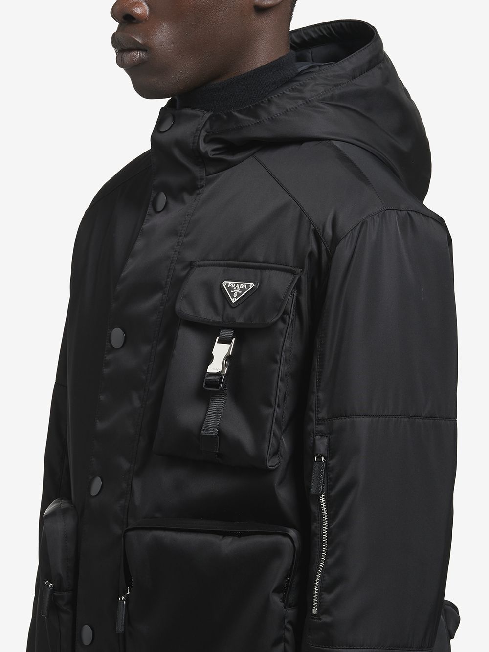 Prada Re-Nylon Multi-Pocket Jacket - Black | Editorialist