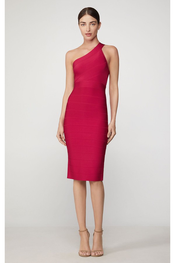 open lace back dress Herve Leger SS 10 Runway One Shoulder Black Crochet Dress  Soeng Signature