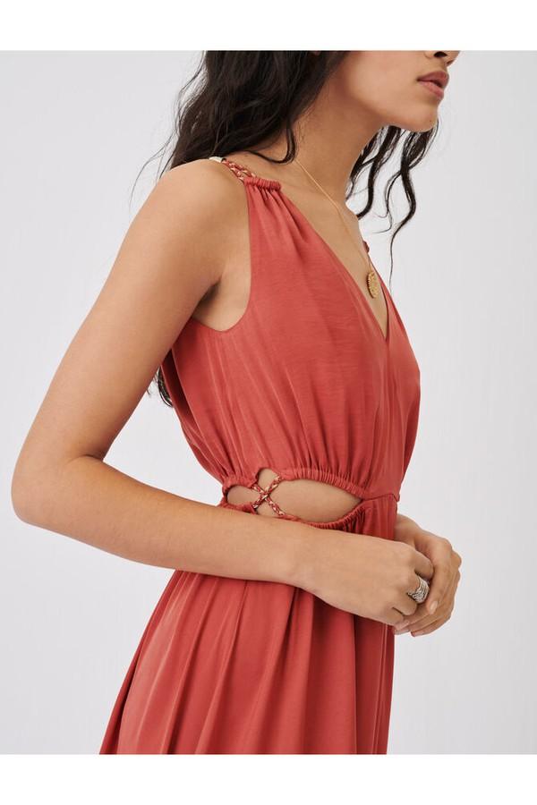 maje satin dress with braided straps Maje Satin Dress With Braided Straps In Black - 60% Off