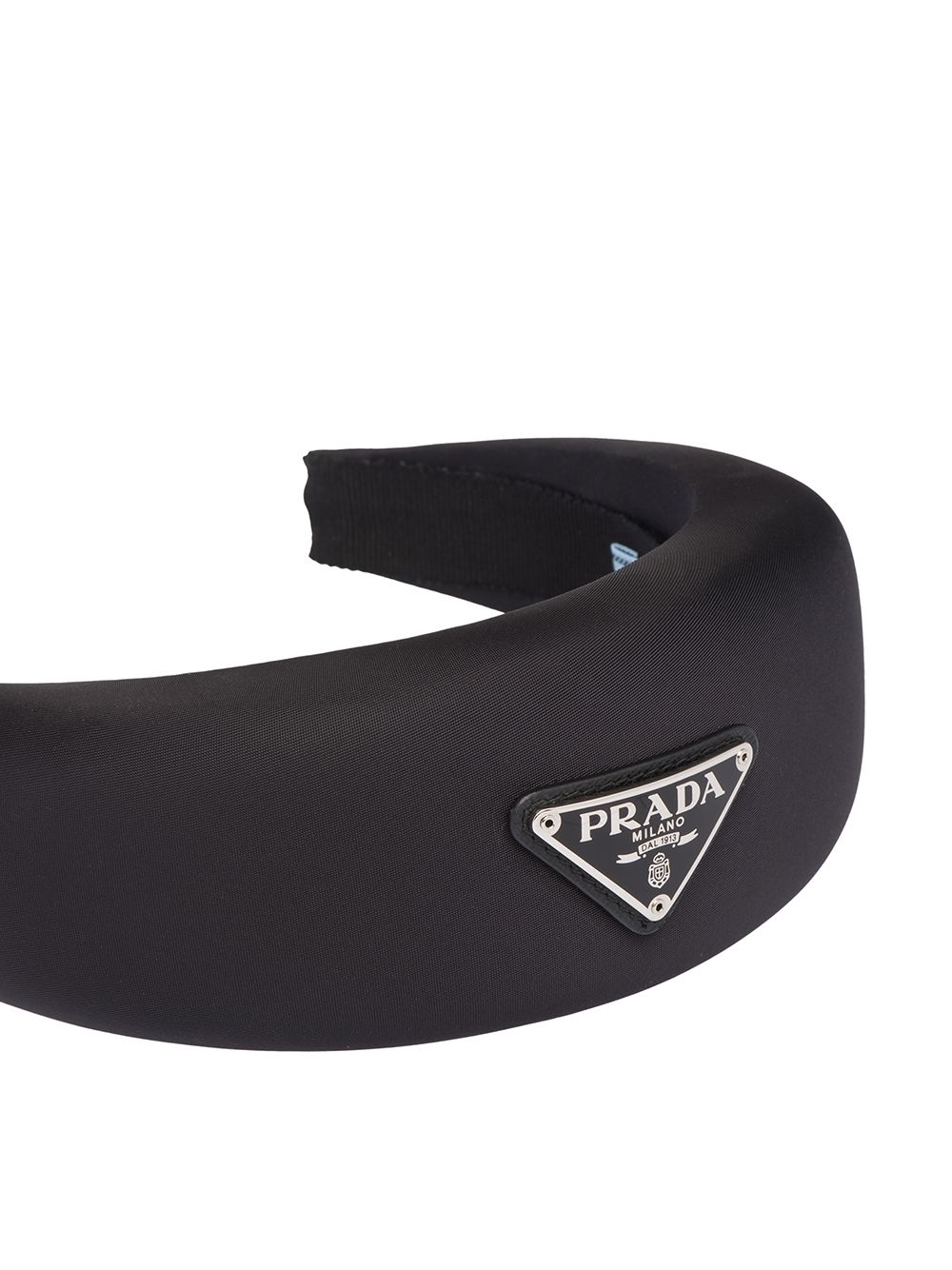 Prada Re-nylon Triangle-logo Headband - Black | Editorialist display picture 3