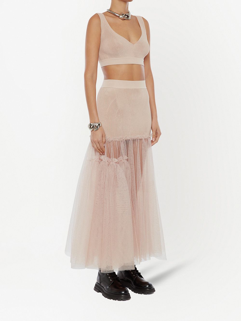 ALEXANDER MCQUEEN Alexander McQueen Ribbed Knit Cropped Top