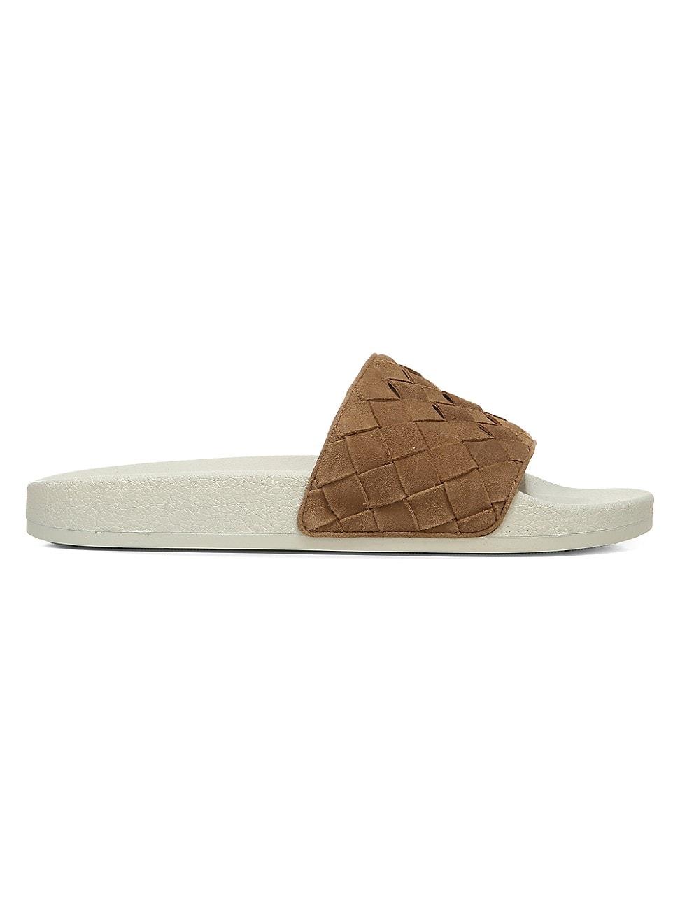 Vince Watley Woven Suede Slide Sandals - Tobacco | Editorialist display picture 2