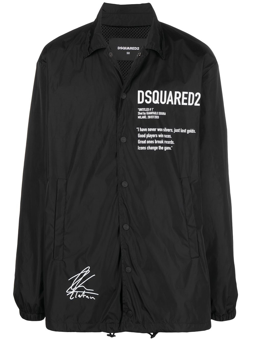 Dsquared2 X Ibrahimović Icon Windbreaker In Black - 67% Off