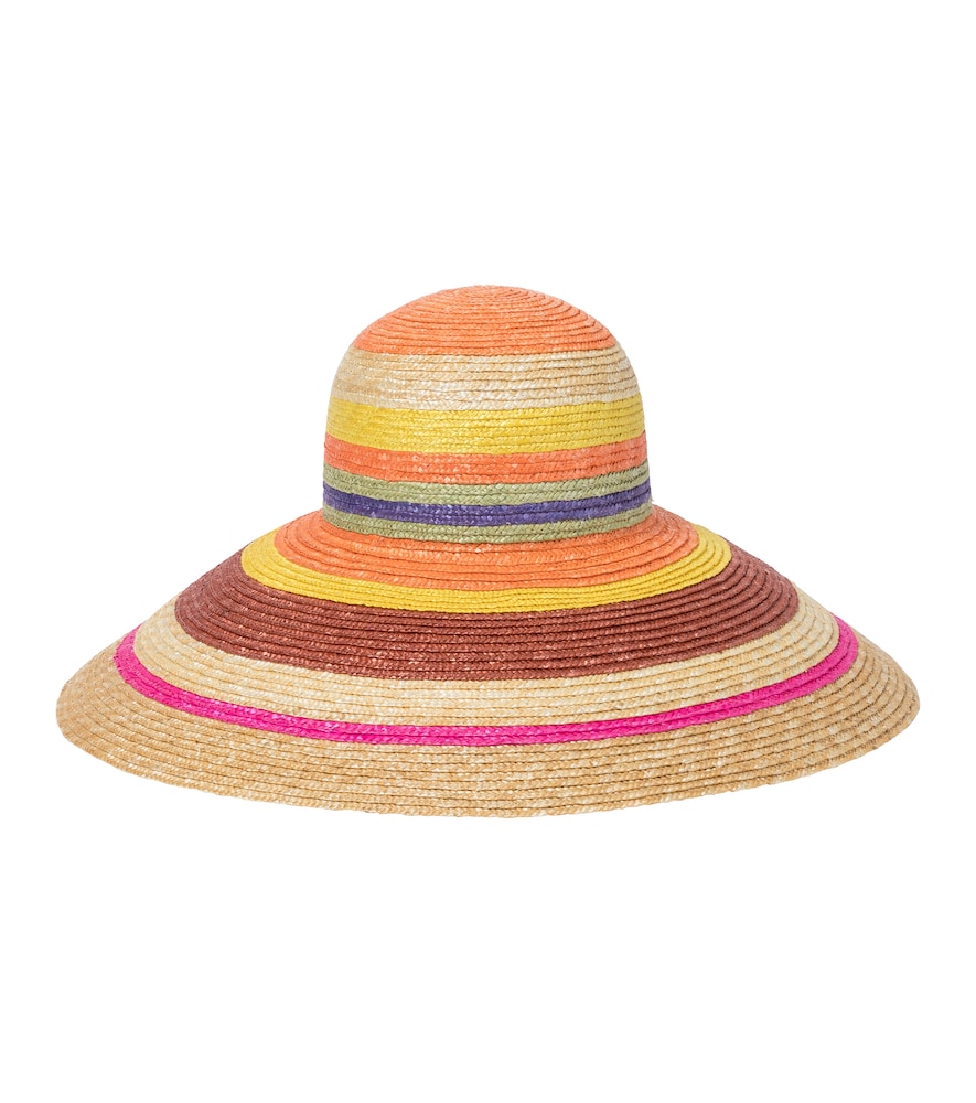 NWT MISSONI Straw Hat Missoni Straw Hat Missoni Orange Label Blue Beige Brown  main image 4