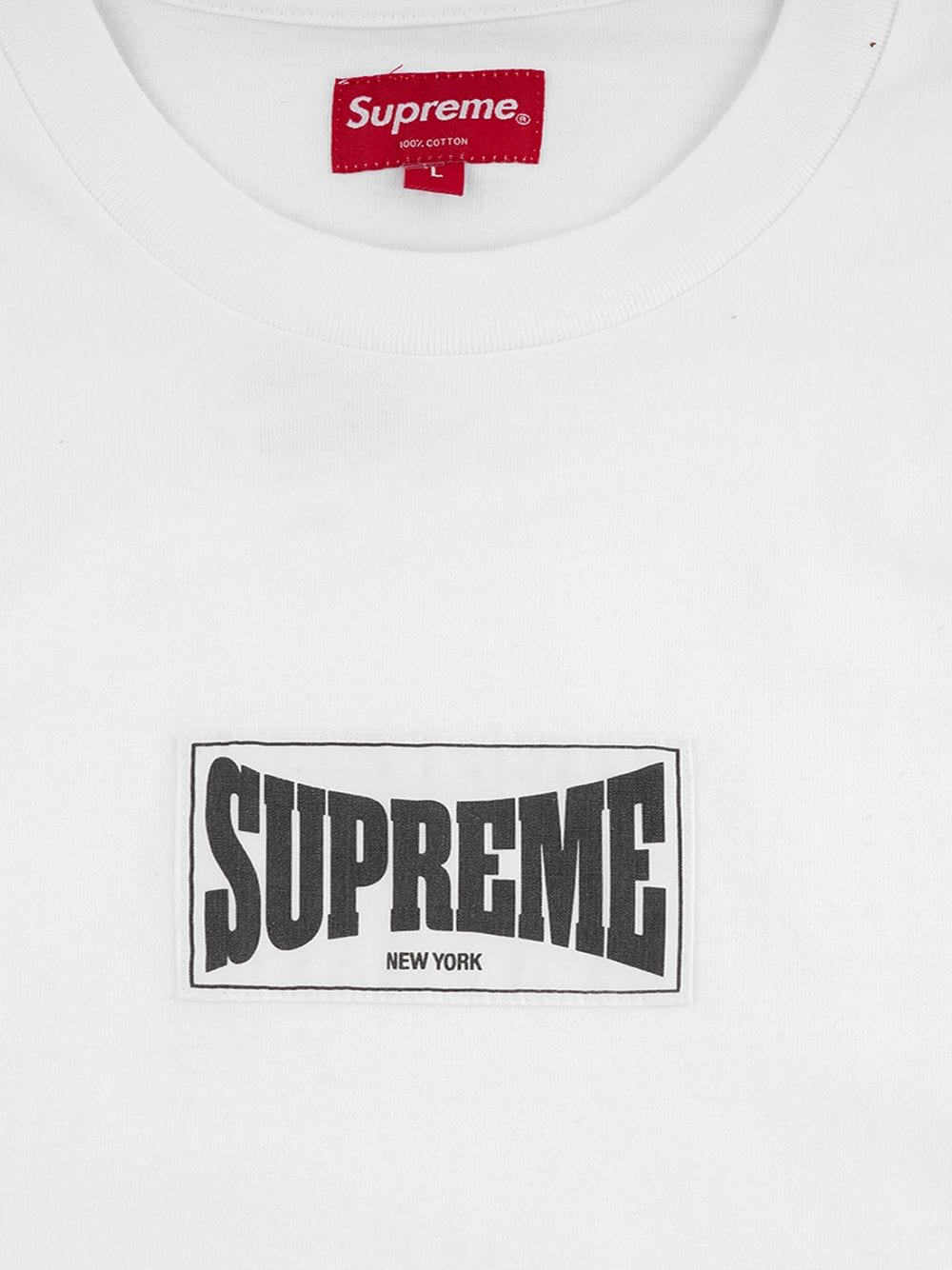 Supreme Woven Label T-Shirt - White | Editorialist